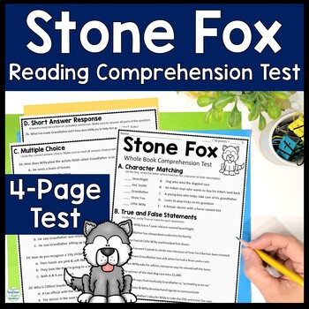 Stone Fox Test | 4-Page Stone Fox Quiz w Answer Key | Whole Book ...