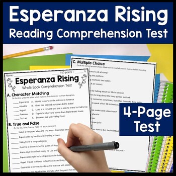 Esperanza Rising Test | 4 Page Esperanza Rising Quiz w Answers | Whole ...
