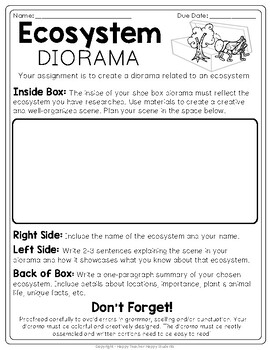 Ecosystem Project: Decorate a Shoebox Diorama: Perfect for ANY ...